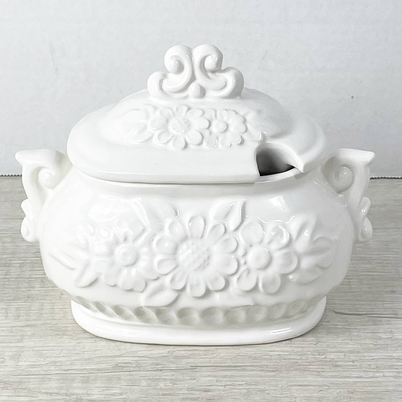 Vintage | Dining | Mid Century Himark Japan White Floral Soup Toureen W ...